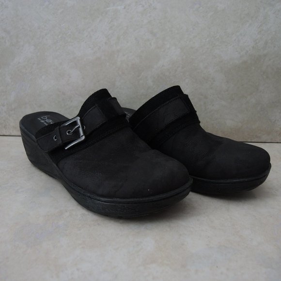 boc | Shoes | Boc Black Genuine Leather Mules Buckle Detail Size 8 M ...